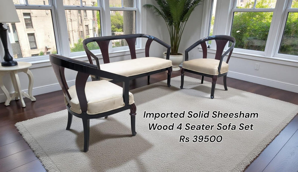 Imported Solid Sheesham Wood 4 Seater Sofa Set – thegaragesalepk