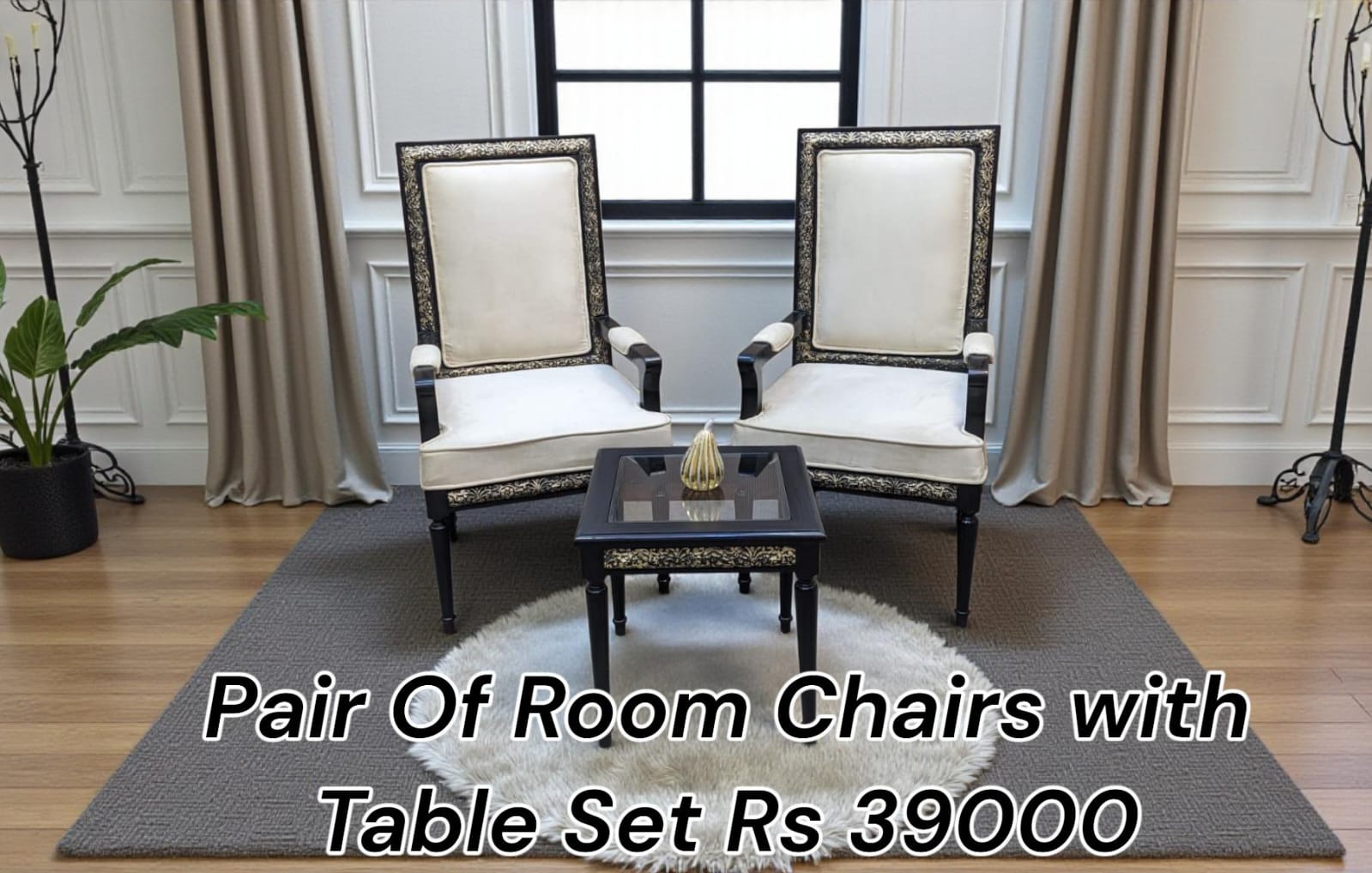 Pair Of Room Chairs with Table Set – thegaragesalepk